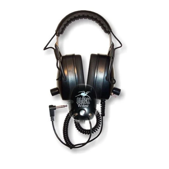 DetectorPro Black Widow Metal Detector Headphones, 1/4" Angle Plug ...